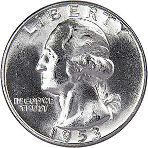 1953 S Washington Quarter BU Uncirculated Mint State 90% Silver 25c US Coin