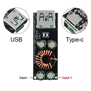 XIITIA 6pcs 60W 6-35V DC to USB-C PD 3.0 QC4.0 Type-A QC3.0 DC Fast Charge 12V 24V Step-Down Power Module USB Type-C Mobile Phone Quick Charge Adapter