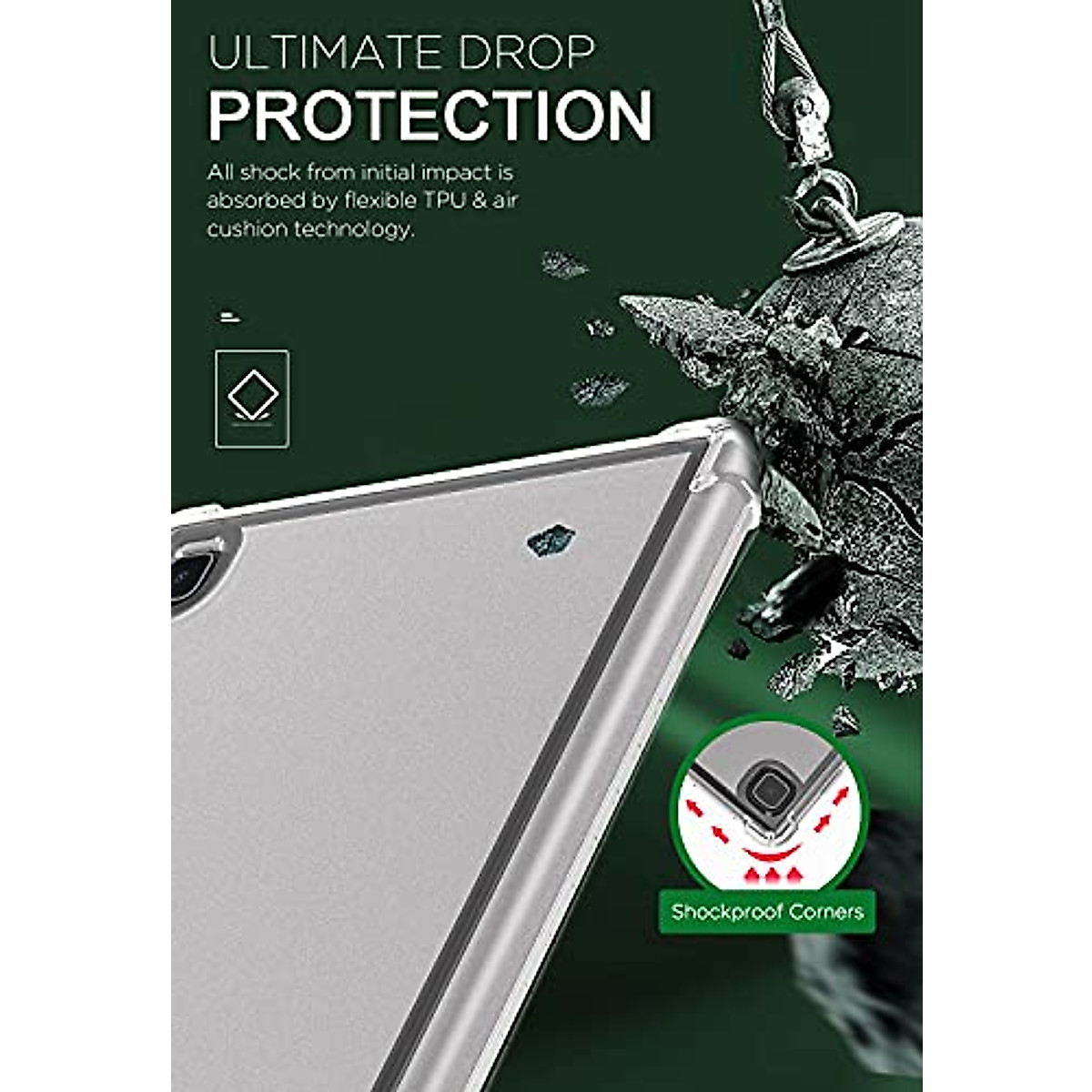 MoKo Case Fits Samsung Galaxy Tab A7 Lite 8.7-Inch 2021 Release Tablet Model SM-T225/T220/T227/T227U, Matte Soft Flexible FrostedTPU Skin Bumper Back Cover Shell, Matte