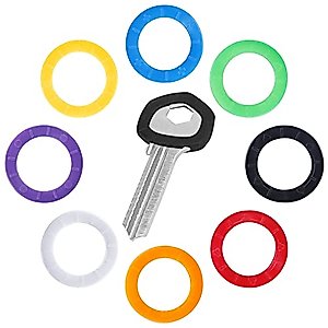 Uniclife 24 Pack 0.9 Inch Round Key Caps Covers Key Identifiers Protectors for Small Regular Round Flat House Keys (Not Suitable for Square or Odd-Shaped Keys), 8 Colors