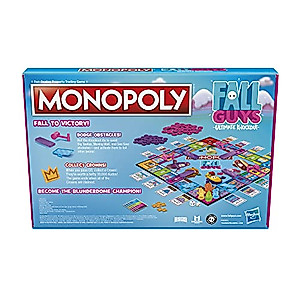 Monopoly Fall Guys Ultimate Knockout Edition Board Game for Players Ages 8 and Up, Dodge Interactive Obstacles, Includes Knockout Die