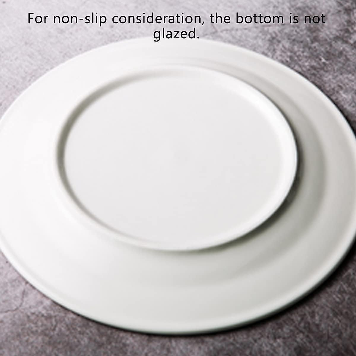 Plates for dinner,Elegant White Dinner Plates Set of 4, Salad Plates, Premium Porcelain Serving Plates for Party, Large Pasta Plates, Microwave Dishwasher Oven Safe Catering Plates,8Inch ( Size : 8Inc