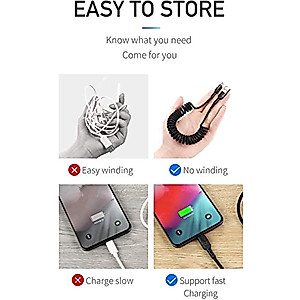 AICase Retractable USB Type C Cable, Coiled Type-C Cable for Car,Charging & Sync Data,USB C Charger Cable for Galaxy S9 S8 Note 8, Pixel, LG V30 G6, Nintendo Switch, OnePlus 5 etc