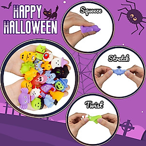 Halloween Mochi Squishy Toys 30 PCS, Squishies Halloween Toys Halloween Party Favors for Kids, Halloween Treat Bags Goodie Bag Fillers, Halloween Treats Classroom Prizes Mini Kawaii Stress Relief Toys