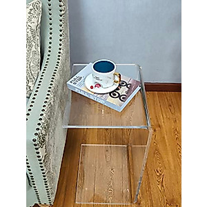 TPZLRN FBA Acrylic Coffee Table, Small Clear Safe Rounded-Edge Coffee Table for Livingroom, Easy to Clean Anti-Scratch Home Decor Supplies(1PCS)