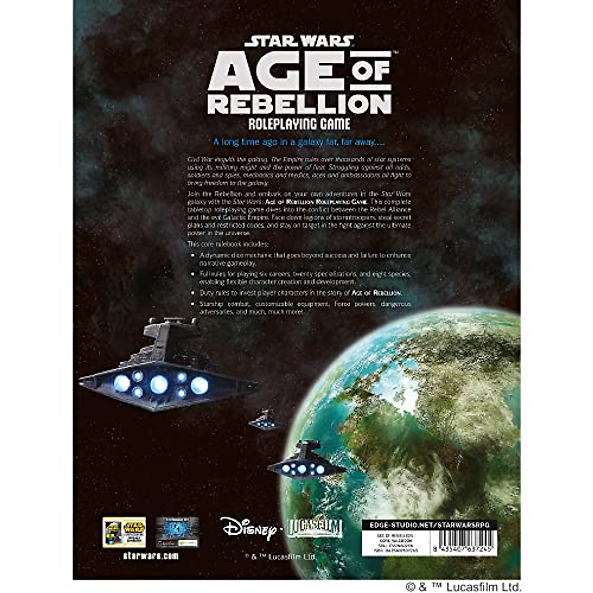 EDGE Studio Star Wars Age of Rebellion Core Rulebook | Roleplaying Game | Strategy Game | Adventure Game for Adults and Kids | Ages 14+ | 2-8 Players | Average Playtime 1 Hour | Made