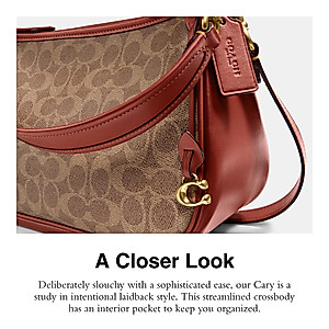 COACH Coated Canvas Signature Cary Crossbody, Tan Rust