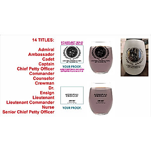 STAR TREK Personalized Federation of Planets Stemless Wine Glass - Premium Quality Licensed, Handcrafted Glassware, 15oz Collectible Gift for Series Lovers