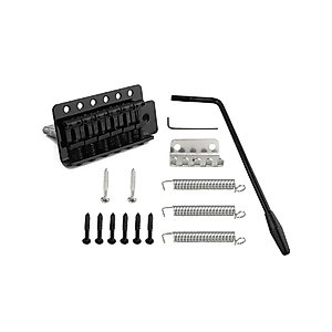 Metallor 6 String Guitar Tremolo Bridge with Whammy Bar for Fender Strat Squier Style Electric Guitar Black.