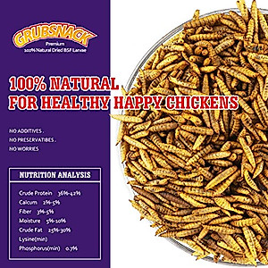 Zower 10 lbs Natural Meally Worms-Dried Black Soldier Fly Larvae,Rich-Protein Scratch Treats with Over 85X More Calcium Than Dried Mealworms for Chicken,Egg Laying hens,Birds,Amphibians and Reptiles