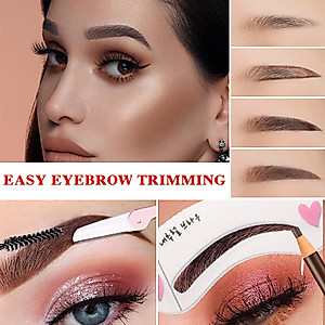 5P Waterproof Eyebrow Pencil,Pull Cord Peel-off Brow Pencil Microblading Eyebrow Pen Supplies Set Brow Pen Eyebrow Tattoo Makeup for Marking,Filling and Outlining,with Eyebrow Trimming Tool(Dark Brown)