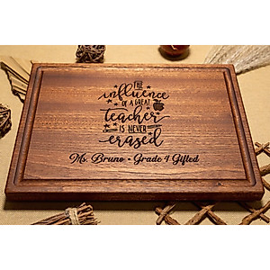 Walnut Artisan Personalized Cutting Boards, Custom Appreciation Gift Idea, Wood Engraved Charcuterie Board for First Grade, Teacher Design 104