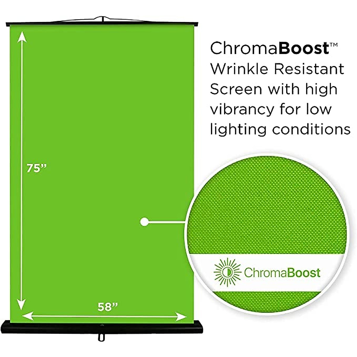 Valera Creator Green Screen – Collapsible Chroma Key Panel,+1000 Free Backgrounds Included, Portable Retractable Wrinkle Resistant Fabric Backdrop, Adjustable Height, 10 Second Setup