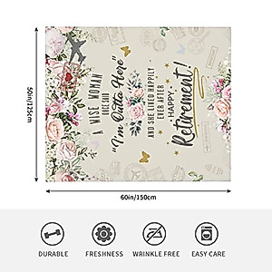 Ucuxuov Retirement Gifts for Women, Retired Gifts for Women, Funny Retirement Gifts for Teacher, Happy Retirement Gifts Ideas for Nurses Police Coworkers, Female Retirement Gifts Blankets 60"×50"