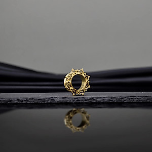 KUBOOZ Vintage Gold-plated Flower Ear Plugs Tunnels Gauges Stretcher Piercings Jewelry