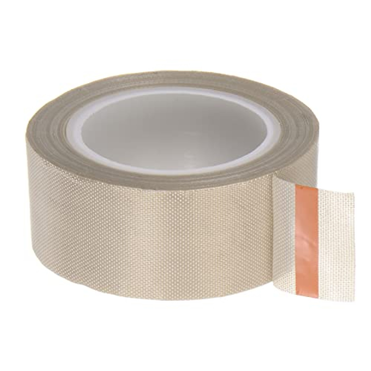 HARFINGTON Fabric PTFE Tape Roll, 1" x 33 ft High Temperature PTFE Adhesive Tape 0.13mm Thickness for Vacuum Sealer Machine Hand Impulse Sealers, Light Brown