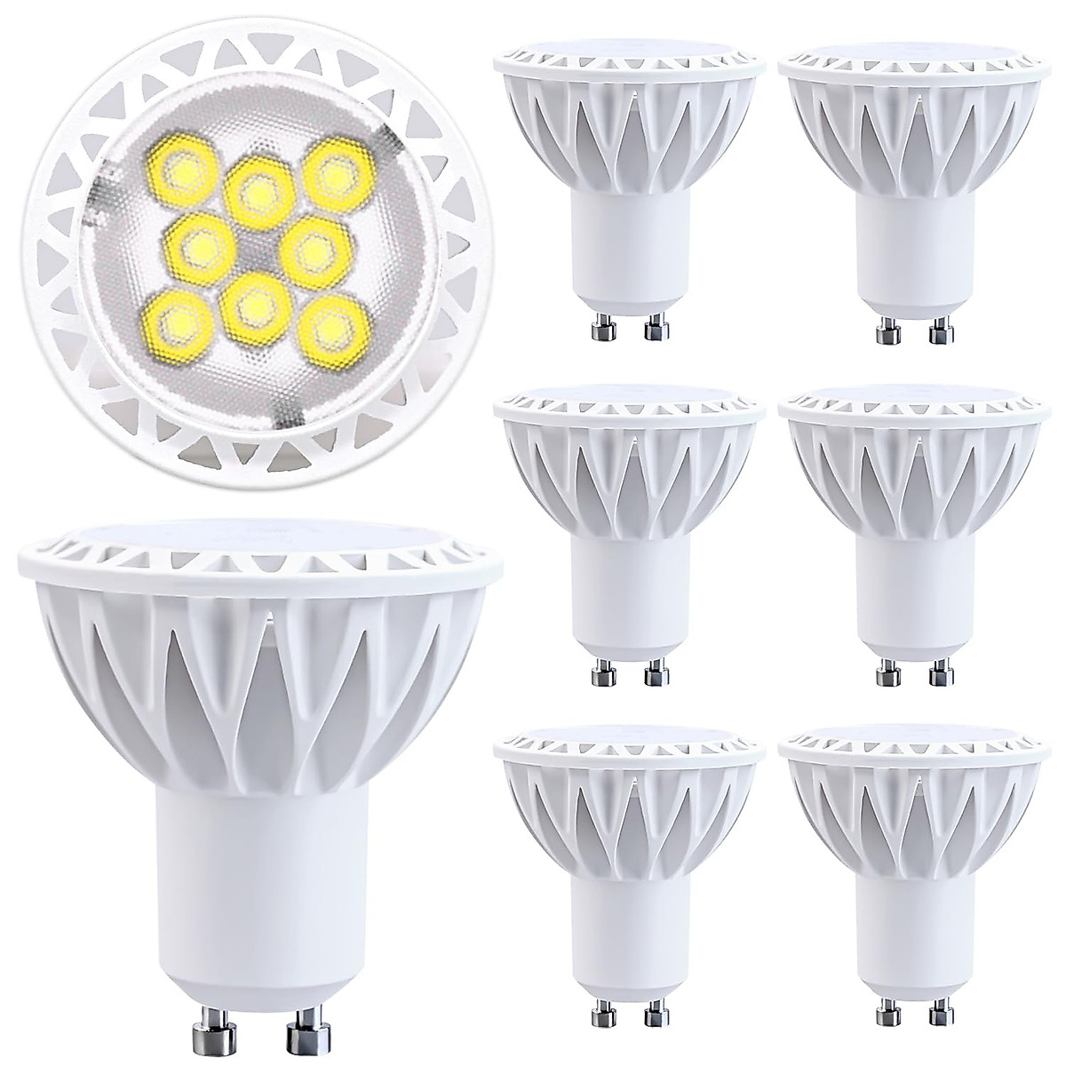 GOHDLAMP Dimmable GU10 LED Bulbs - 50W Equivalent Recessed Track Lighting - 5W 5000K Daylight White - 450LM 38° Beam Spot Light Bulbs - Ideal for Kitchen, Living Room, Bedroom - Pack of 6.