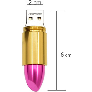 FEBNISCTE 32GB USB 2.0 Flash Drive Memory Stick Metal Lipstick Shape Style Pendrive High Speed 32 GB Thumb Drive Zip Drive