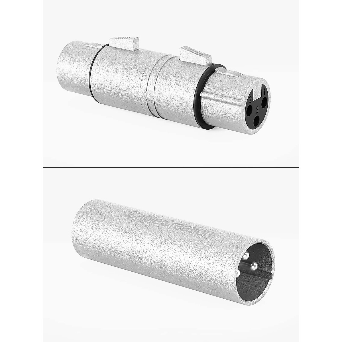 CableCreation [2-Pair XLR Male to Male & XLR Female to Female 3PIN Adapter Connector Compatible with Microphone,Mixer,Silver
