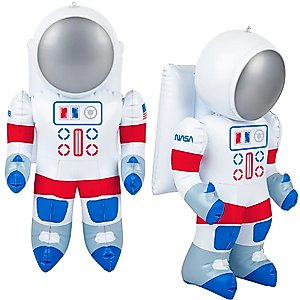 ArtCreativity Astronaut Inflates, Set of 2, Inflatable Astronaut Toys with Hanging Tag, Decorations for Outer Space Themed Parties, 22 Inch Long Party Inflates, Fun Pretend Play Accessories
