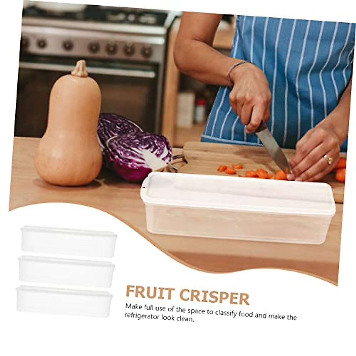 Cabilock 3pcs Transparent Noodle Box Pp Agricultural Products Food Grade