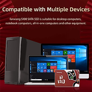 fanxiang S100 SATA III SSD 256GB 2.5" 6Gb/s Internal Solid State Drive 3D NAND TLC, Compatible with Laptop/Desktop for Gaming, IT Pros, Everyday Users