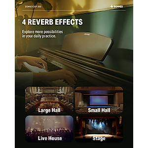 Donner DDP-300 Digital Piano + Black Piano Bench with Storage