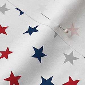 Spoonflower Fabric - Stars USA America Red White Blue July 4Th Patriotic Stripes Printed on Petal Signature Cotton Fabric Fat Quarter - Sewing Quilting Apparel Crafts Decor