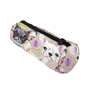ZCJHGZcz Watercolor French Bulldog Pencil Pouch Bag With Zipper Pencil Bag Organizer Stationery Pouch Makeup Cosmetics Bag for