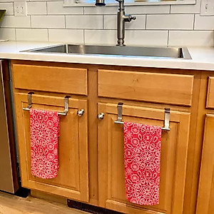 Evelots Towel Bar, Kitchen/Bathroom-2 PK- Over The Door Cabinet/Cupboard, Stainless Steel, Easy Install-No Tool