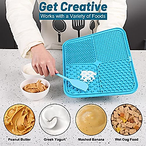 MateeyLife X Large Licking Mats for Dogs and Cats, Lick Mats with Suction Cups for Dog Anxiety Relief, Cat Peanut Butter Lick Pad for Boredom Reducer, Dog Slow Feeder for Bathing Grooming