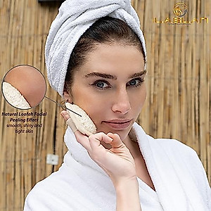 Loofah Exfoliating Body Scrubber, Face Exfoliator Pad, Loufa Glove, Dual Side, Luffa for Women and Men, Loofa, Bath Sponge, Shower Mitt, Feel The Naturalness (Pack of 1)