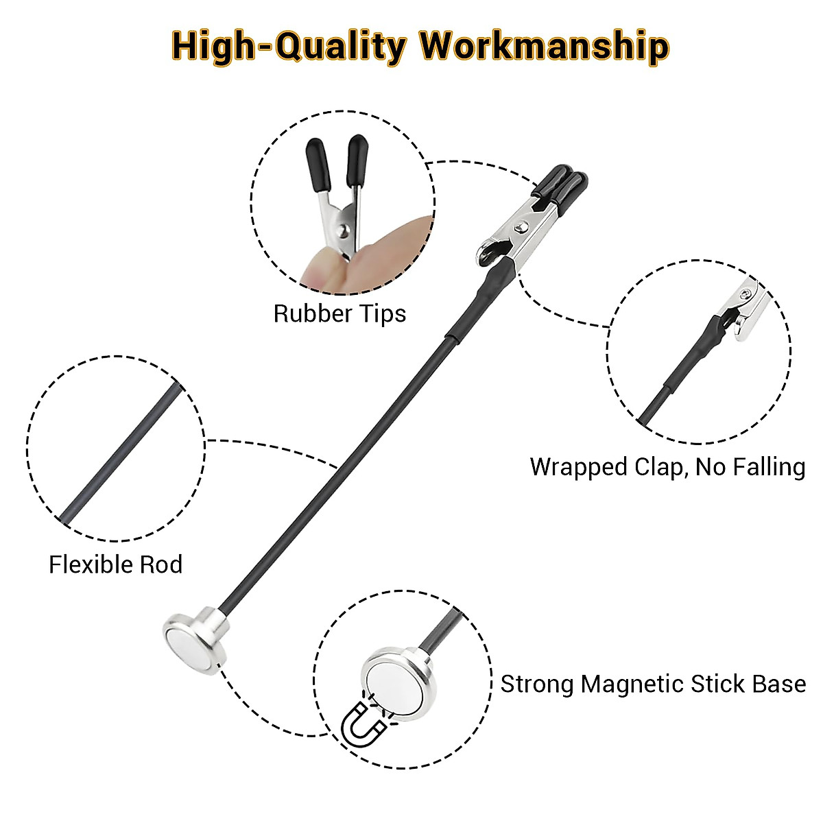 Model Painting Stand Base, 12PCS Bendable Alligator Clip Sticks and Brush Set Modeling Tools for Airbrush Spray Gundam Model Hobby Holder