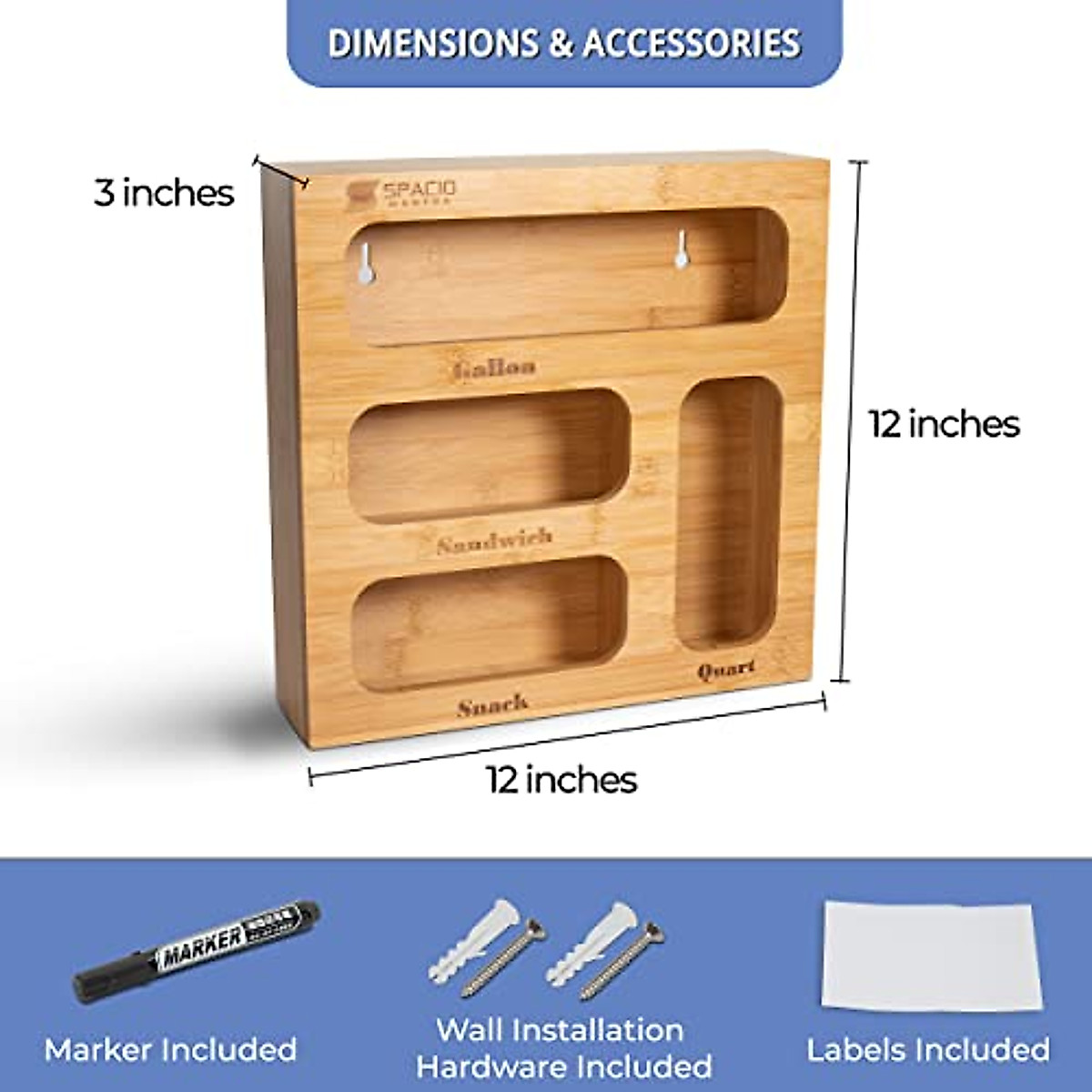 Ziplock Bag Organizer For Drawer - Plastic Bag Organizer - Storage Bag Organizer Kitchen Drawer- For Gallon Quart Sandwich And Snack Size Bags home & kitchen accessories