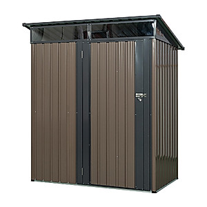Outdoor Metal Storage Shed with Sliding Doors Padlock Aluminum Frames Easy Assembly Tool Storage Shed for Backyard Garden Pa