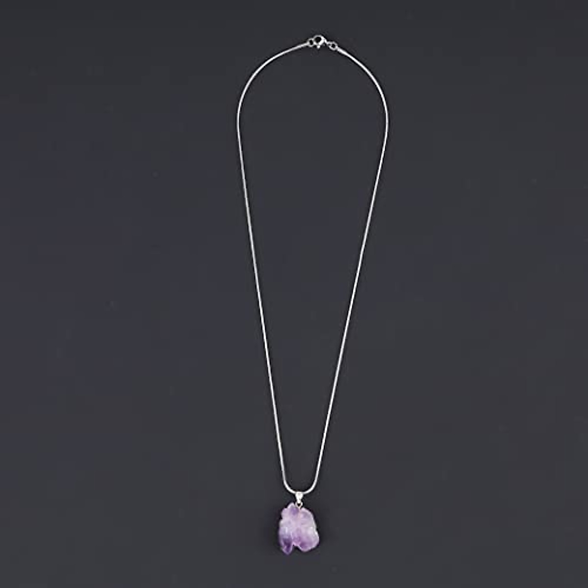 COAI Raw Amethyst Crystal Pendant Necklace