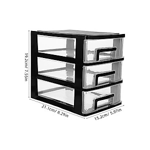 VANZACK Plastic Organizers and Storag, 3-Drawer Desktop Storage Unit Plastic Drawer Storage Container for Home, Office, Bathroom Storage Cabinet