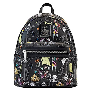 Loungefly Disney Nightmare Before Christmas All Over Print Womens Double Strap Shoulder Bag Purse