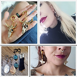 LADEMAYH 3 Pairs DIY Ear Taper Hooks Dangle Gauges for Women Mens, Stainless Steel Ear Pierced Expander Gauge Silver 04mm=6g