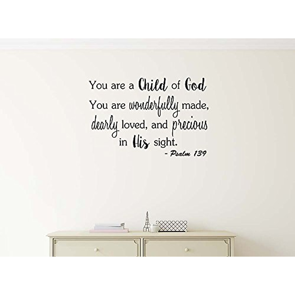 You are a Child of God You are Wonderfully Made 23 x 15 Vinyl Wall Quote Decal Sticker Church Religious Calligraphy Corinthians Nursery Art Decor Motivational Inspirational Decorative Lettering