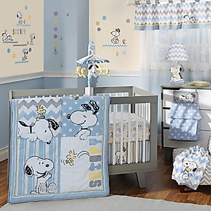 Lambs & Ivy My Little Snoopy 4 Piece Bedding Set, Multicolored