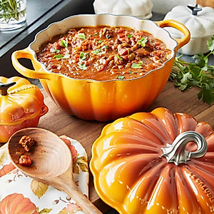Le Creuset Enameled Cast Iron Figural Pumpkin Cocotte, 4 qt., Persimmon