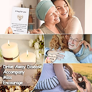 Qunrwe Pocket Hug,Cheer Up Gifts for Women,Long Distance Gifts,Pocket Hug Token with Keychain,Thinking of You Gifts(Rose Gold)