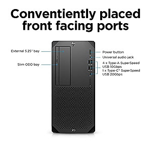 HP Z2 G9 Tower Workstation, Intel Core i7-12700 Processor, AMD Radeon Pro W6600, 32GB DDR5 RAM, 2TB PCIe SSD, DisplayPort, Wired Keyboard&Mouse, Windows 11 Pro, Black