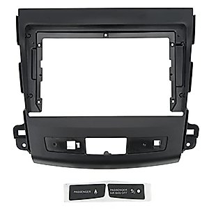 Aramox 9in Car Stereo Radio Fascia Navigation Panel Frame Car Stereo Dash Radio Fascia Kit Replacement for MITSUBISHI OUTLANDER 2008‑2012