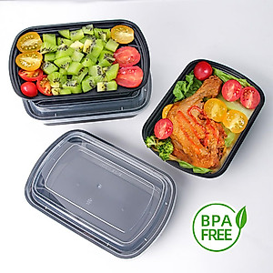 BNNIUCWE 15 Pack 28 Oz Reusable Meal Prep Containers with Lids/Food Storage Containers/Takeaway Disposable Lunch Boxes Leakproof | Dishwasher Freezer Microwave Safe/One Compartment