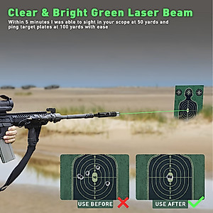 Tyseam Green Laser Bore Sighter Kit with 2 Sets of The Adapters for .17 to 12GA Caliber Rifle, Pistols, Handgun Universal Hunting Bore sighter Kit with Press Switch & Batteries