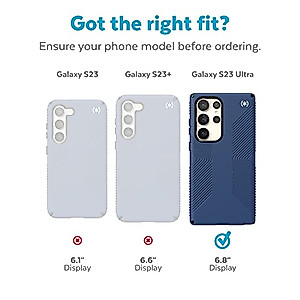 Speck Samsung Galaxy S23 Ultra Case - Drop Protection, Scratch Resistant & Shock-Absorbent Protective Case for Galaxy S23 Ultra - Slim Design with Extra Grip Protection - Black, White Presidio2