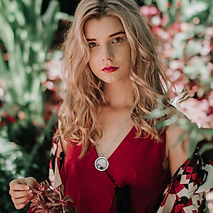 Jovivi 30mm Living Floating Memory Glass Locket Necklace - Stainless Steel Secure Closure