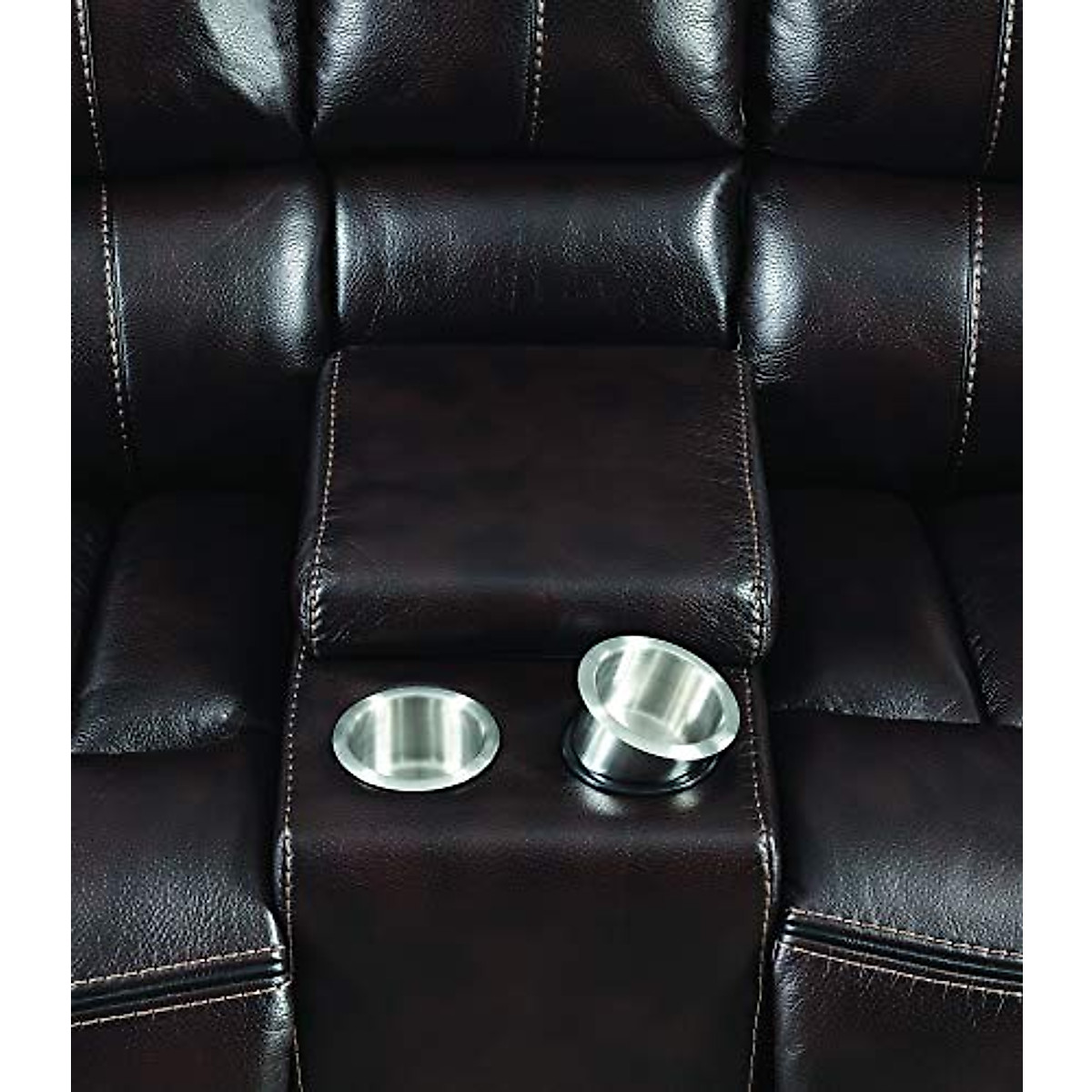 Coaster Furniture Willemse Collection Motion Loveseat Two-Tone Dark Brown 601932